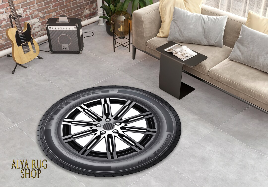 Car Tire Rug Race Car Rug Car Rug Wheel Rug Round Rug - Etsy