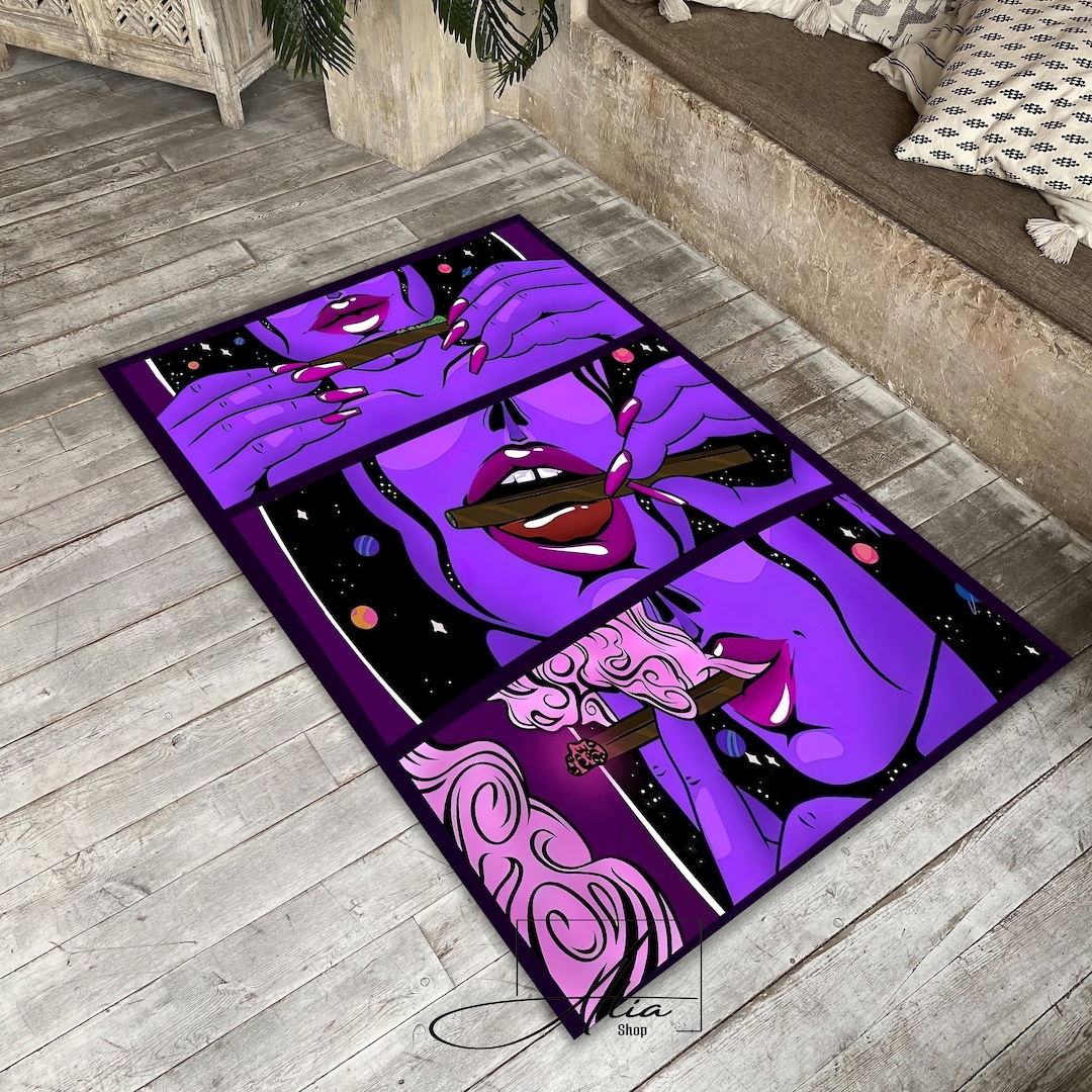 Smoking Weed Design Rug, Erotic Rug, Adult Rug, Autumn Rug, Hippie ...