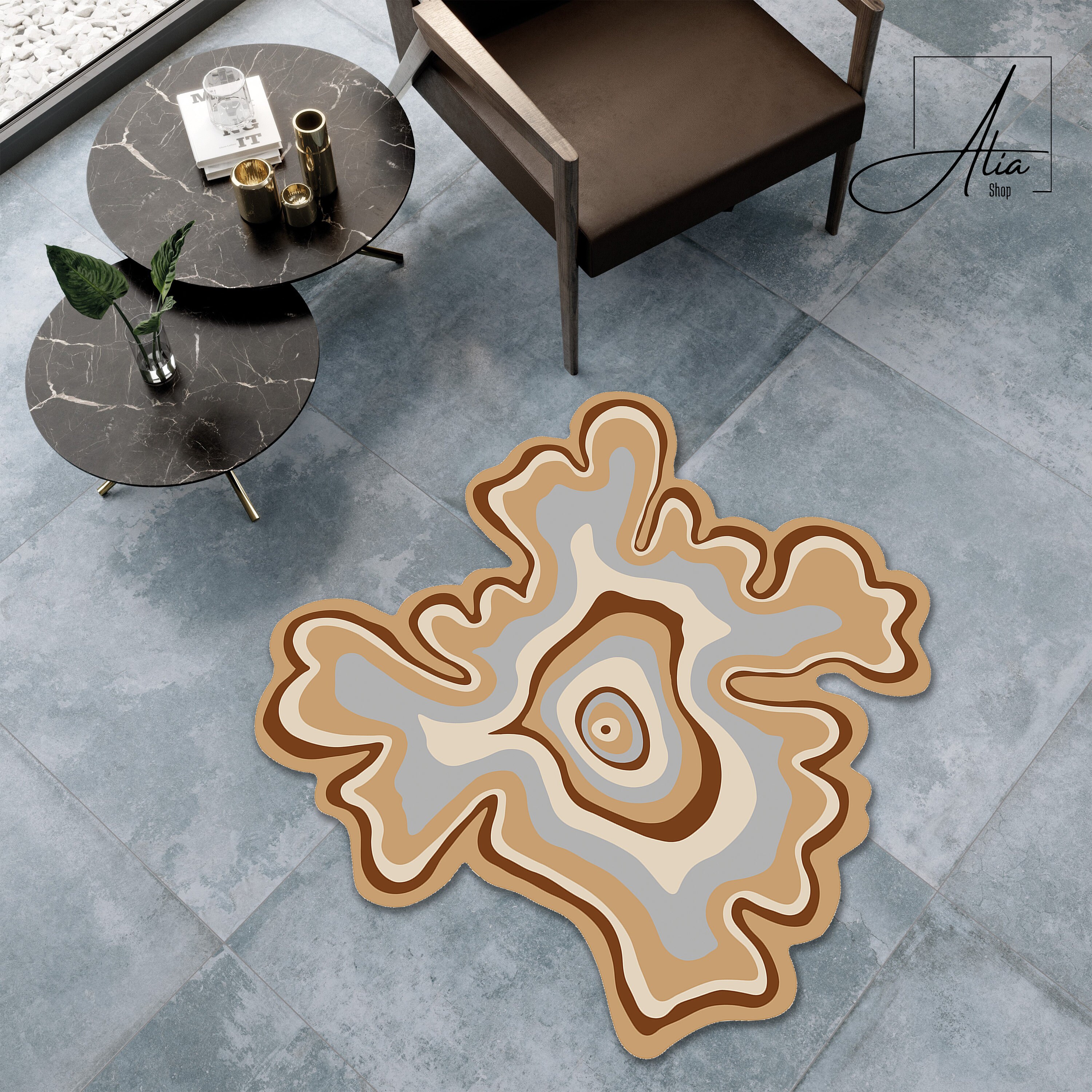 Melting Rug, Brown Melting Carpet, Weird Rug, Moroccan Rug Persian Rug ...