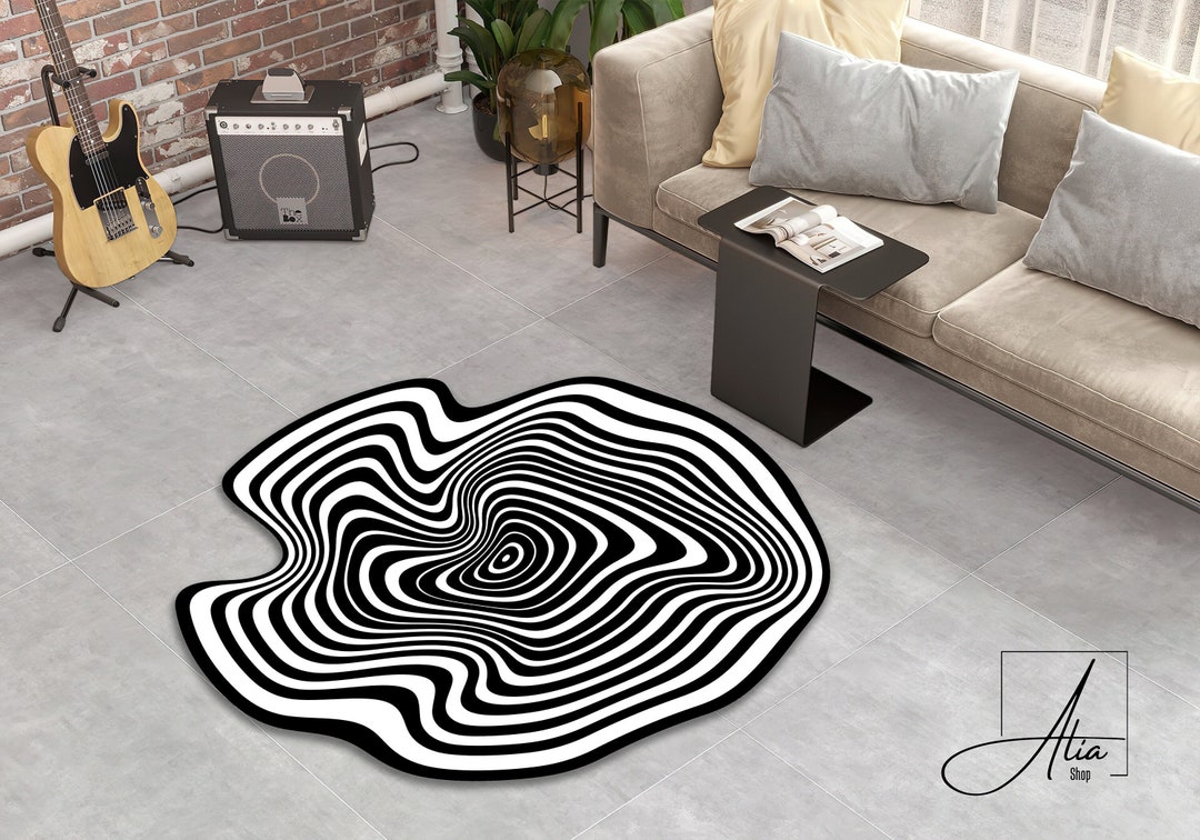 Melting Rug, Irregular Line Shape Carpets, Persian Rug, Weird Decor ...