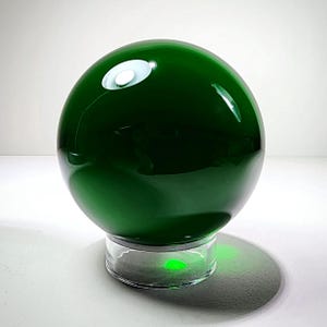 80mm Green Crystal Ball, Dark Green Glass Scrying Sphere, 3.15 Inches ...