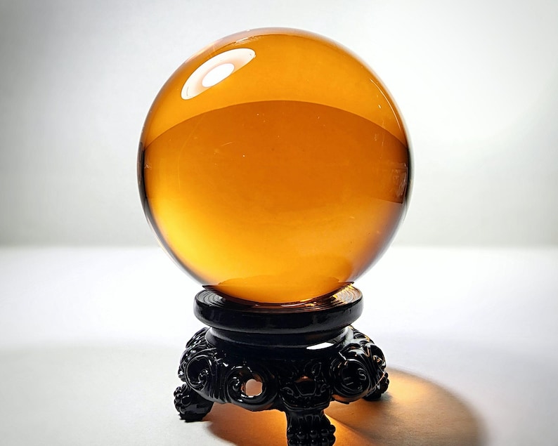 80mm Amber Crystal Ball, Orange Glass Scrying Sphere, 3.15 Inch - Etsy
