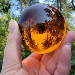 80mm Amber Crystal Ball, Orange Glass Scrying Sphere, 3.15 Inch - Etsy