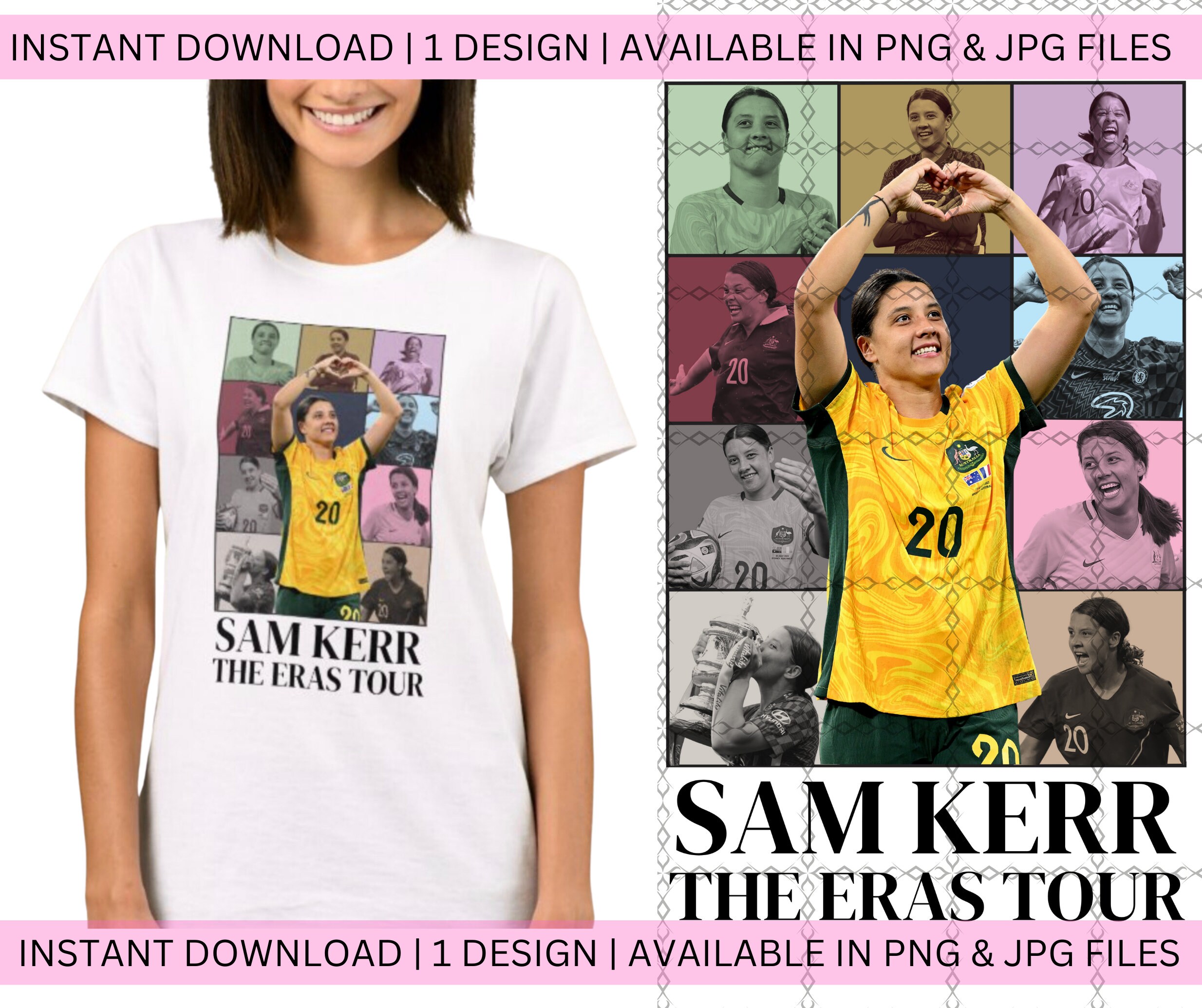 Sam Kerr the Eras Tour PNG JGP Digital Download Matildas Chelsea FC ...