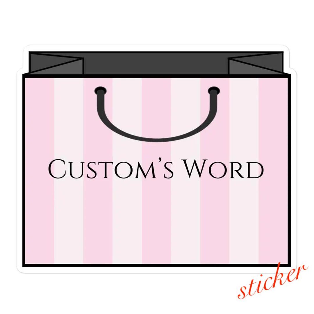Bubble-free Sticker CUSTOM NAME for Victoria's Secret Fans Pink Striped ...