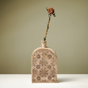 Handcrafted Ceramic Vase Set: Modern Lace Print Home Decor - Etsy