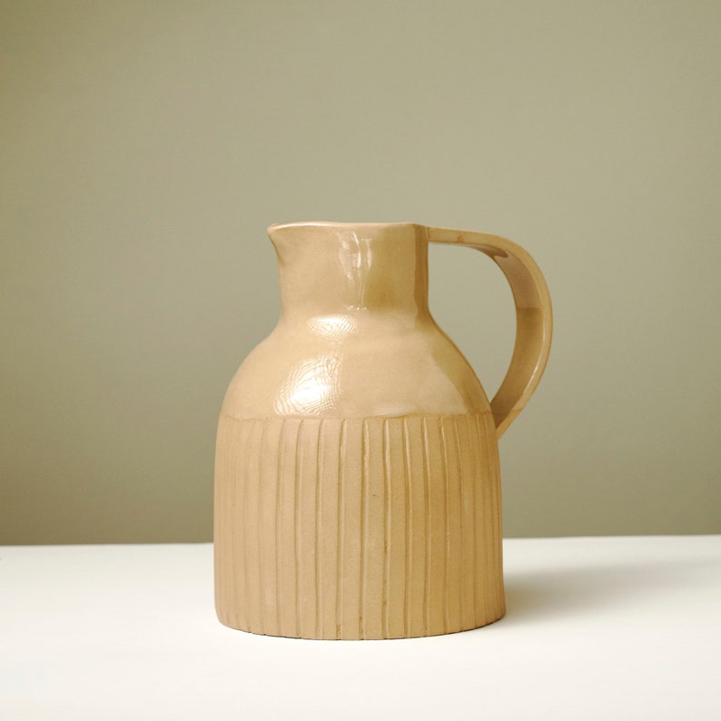 Handmade Stoneware Ceramic Pottery Milk Jug Rustic Milk Jug Ceramic ...