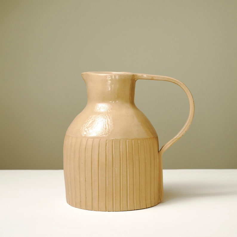 Handmade Stoneware Ceramic Pottery Milk Jug Rustic Milk Jug Ceramic ...