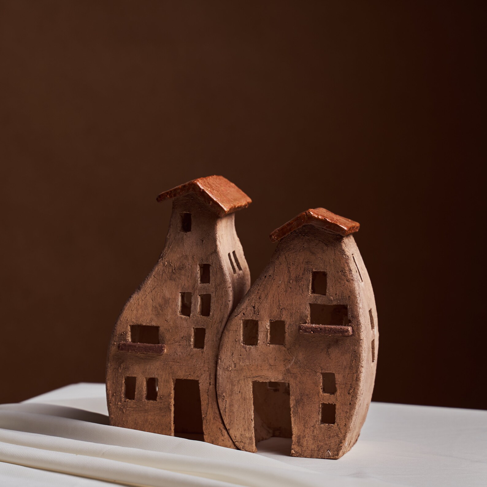 Artisan-made Ceramic Crooked House: Rustic Home Decor (7") - Etsy