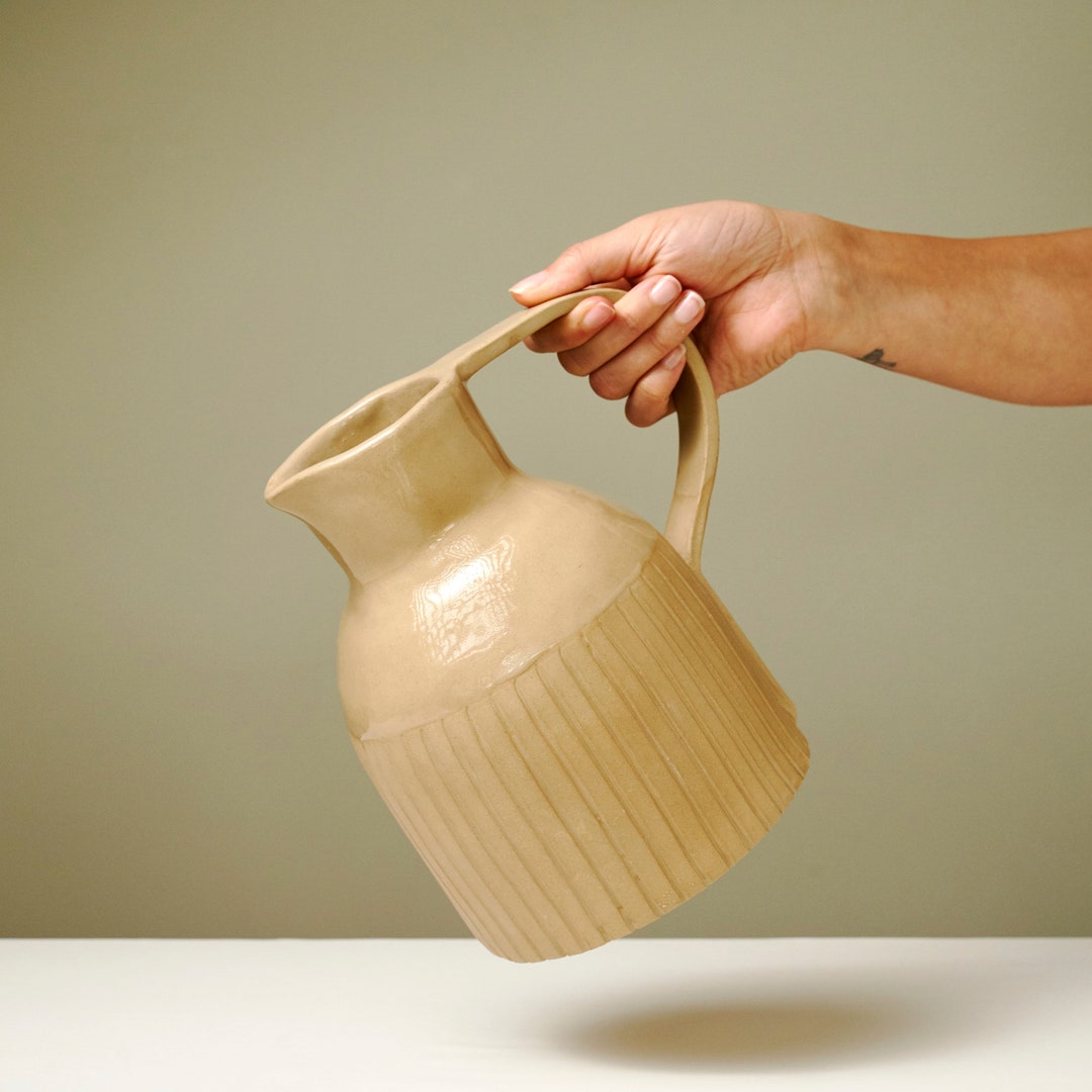 Handmade Stoneware Ceramic Pottery Milk Jug | Rustic Milk Jug | Ceramic ...