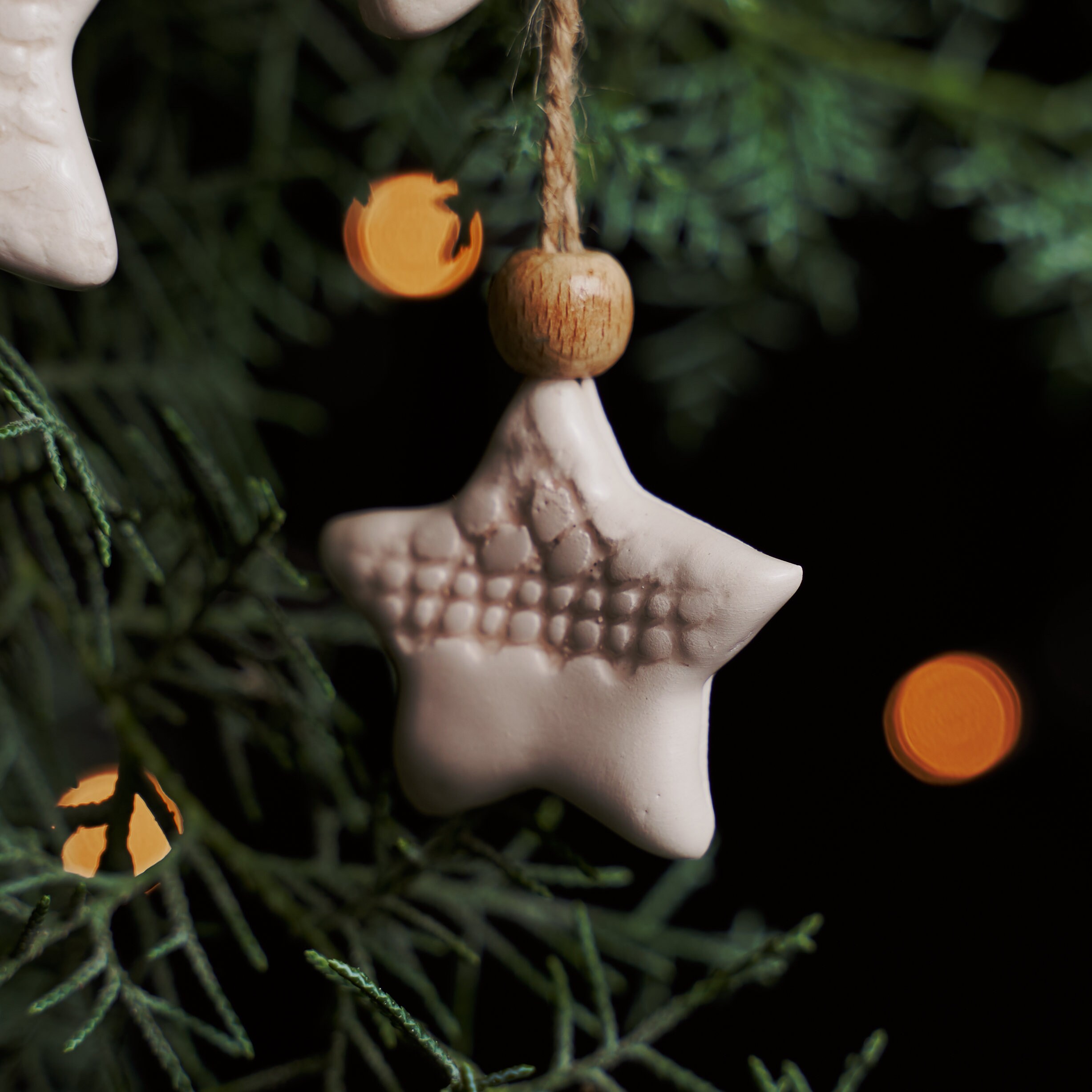Handmade Ceramic Star Christmas Ornament: Sgraffito Set of 3 - Etsy