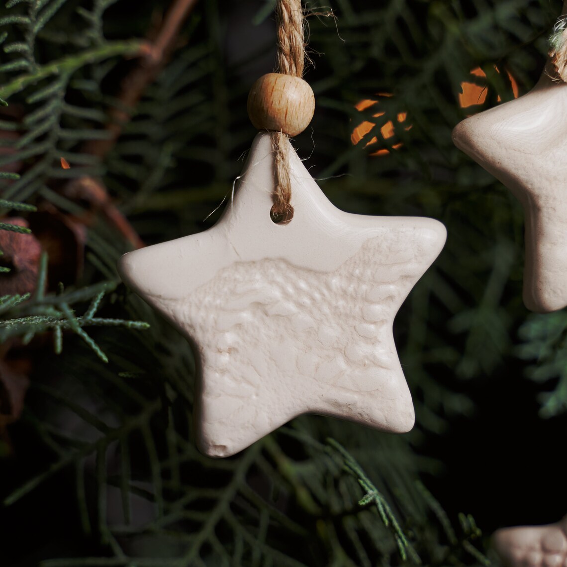 Handmade Ceramic Star Christmas Ornament: Sgraffito Set of 3 - Etsy