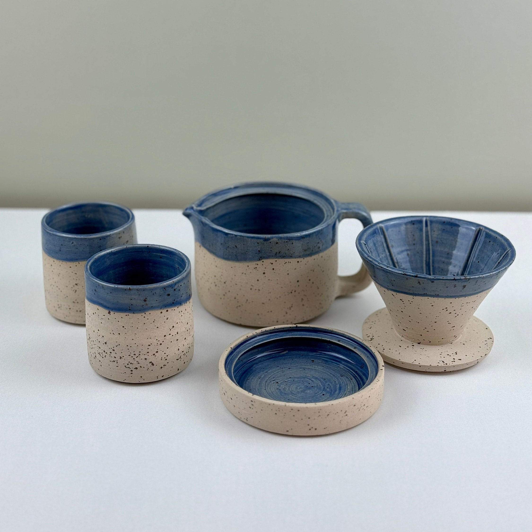 Ceramic Coffee Pour-over Modern Stoneware Dripper and Jug Set Coffee ...