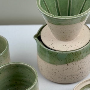 Handmade Ceramic Coffee Pour Over Set: Modern Stoneware Dripper - Etsy