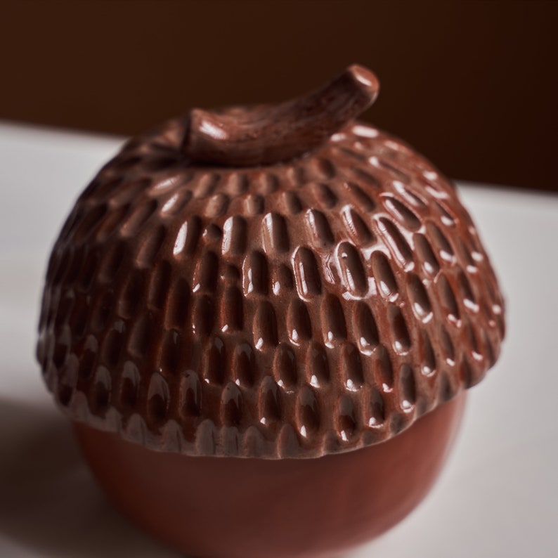 Handmade Acorn Storage Box With Lid Nature and Forest Decoration ...