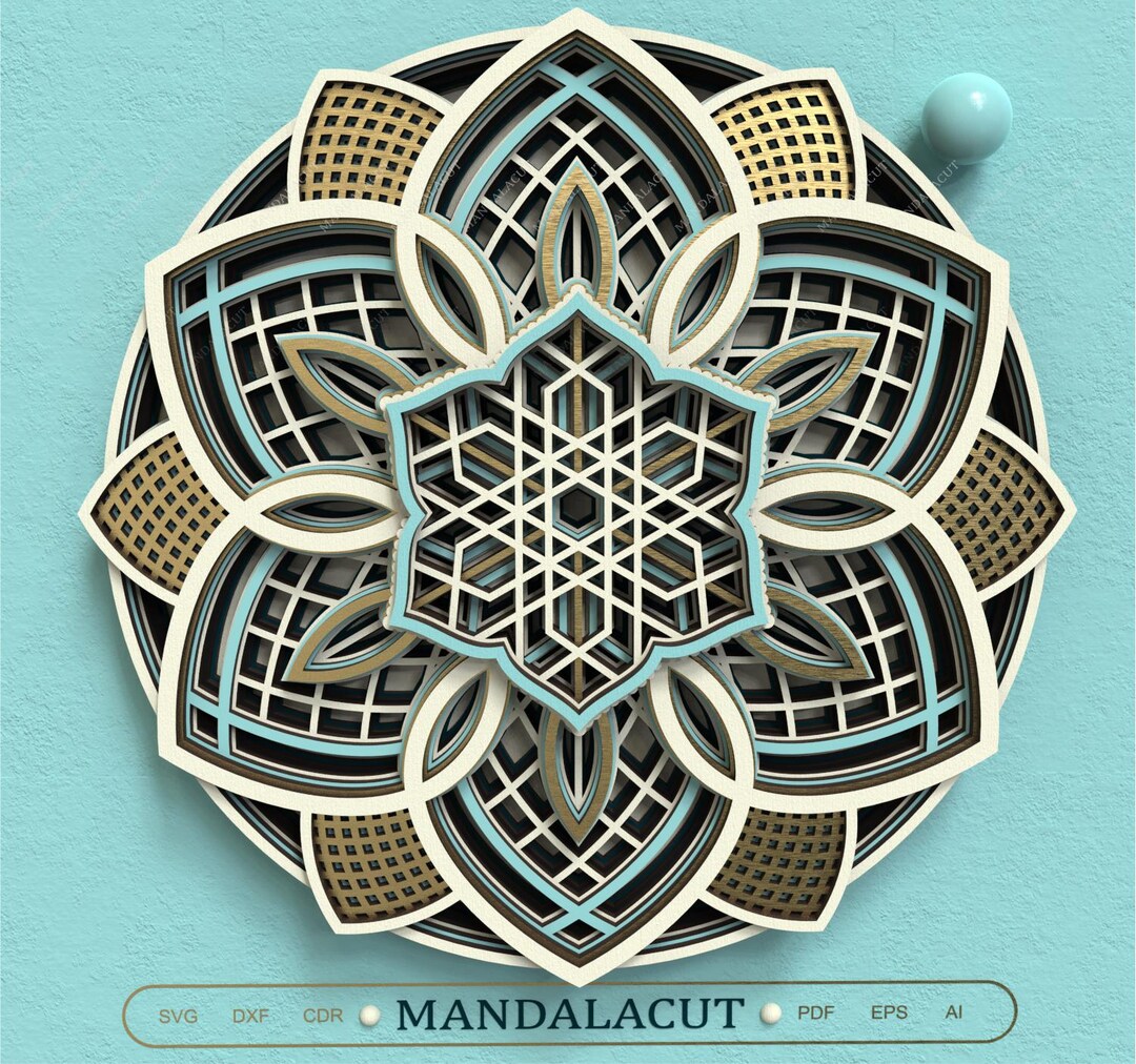 9 Layers Mandala Multilayer SVG Mandala Cut File 3D Layer Plywood ...