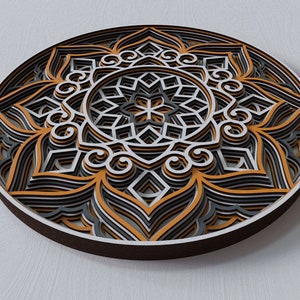 7 Layers Laser Cut Multilayer Mandala Wall Art Svg Template Glowforge ...