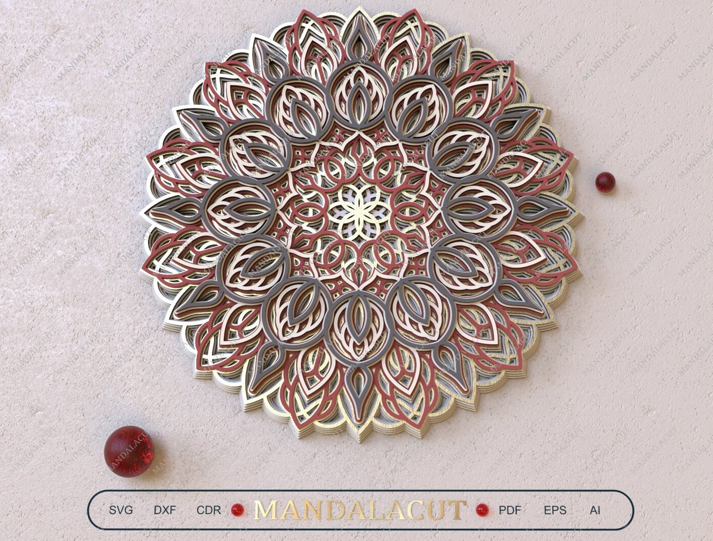 7 Layers Laser Cut Multilayer Mandala Wall Art Svg Template Glowforge ...