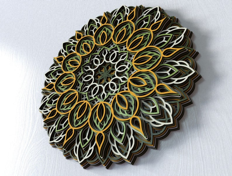 7 Layers Laser Cut Multilayer Mandala Wall Art Svg Template Glowforge ...