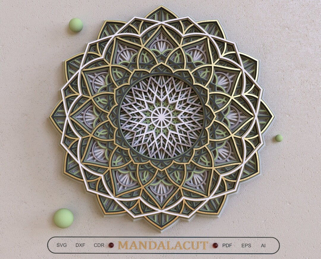 10 Layers Laser Cut Multilayer Mandala Wall Art Svg Template Glowforge ...