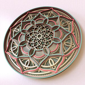7 Layers Laser Cut Multilayer Mandala Wall Art Svg Template Glowforge ...