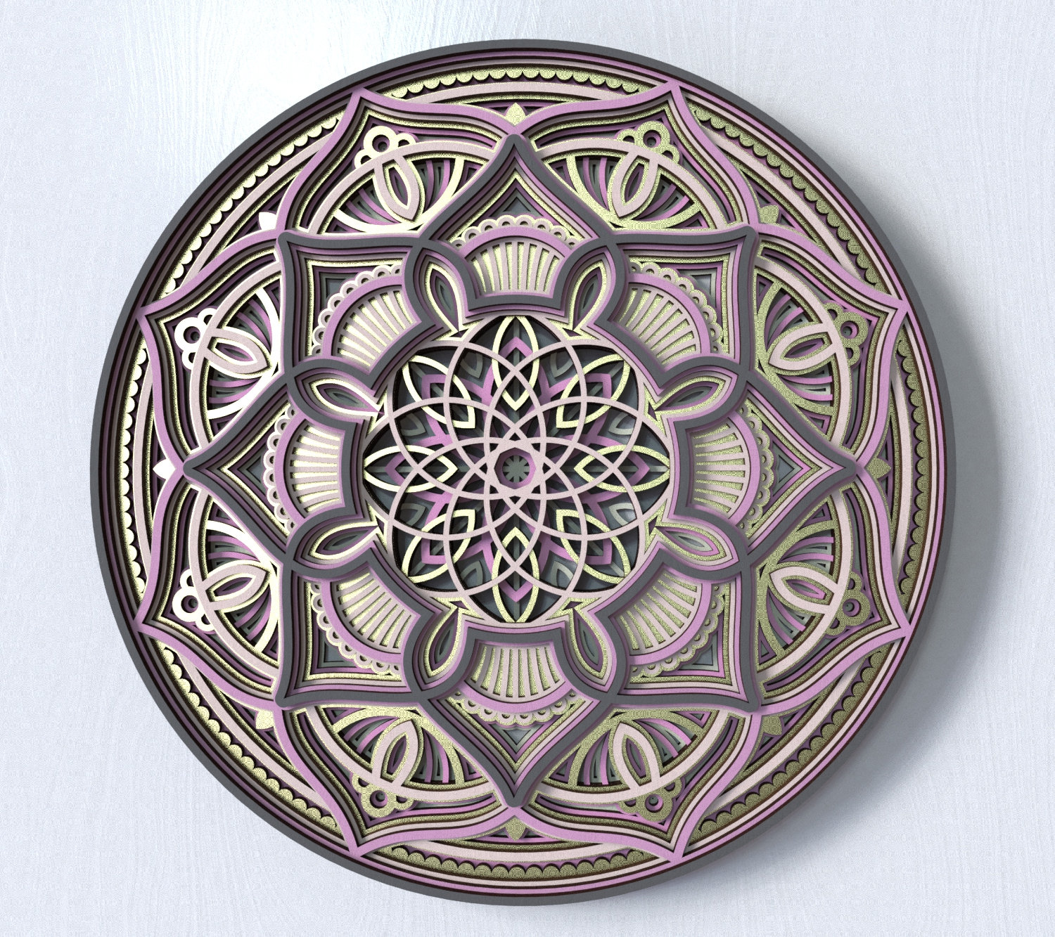 7 Layers Laser Cut Multilayer Mandala Wall Art Svg Template Glowforge ...