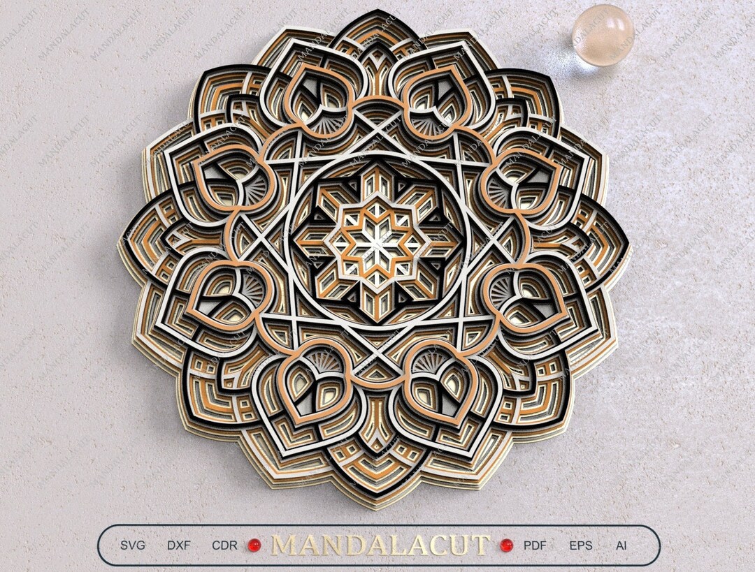 7 Layers Flower Mandala Multilayer SVG 3D Layered Star Mandala Cricut ...