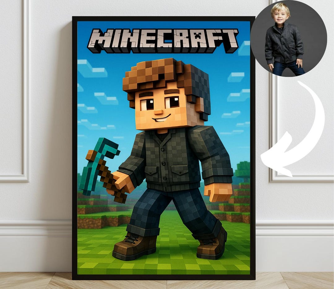 Custom Minecraft Portrait From Photo | Personalized Pixel Art Gift ...