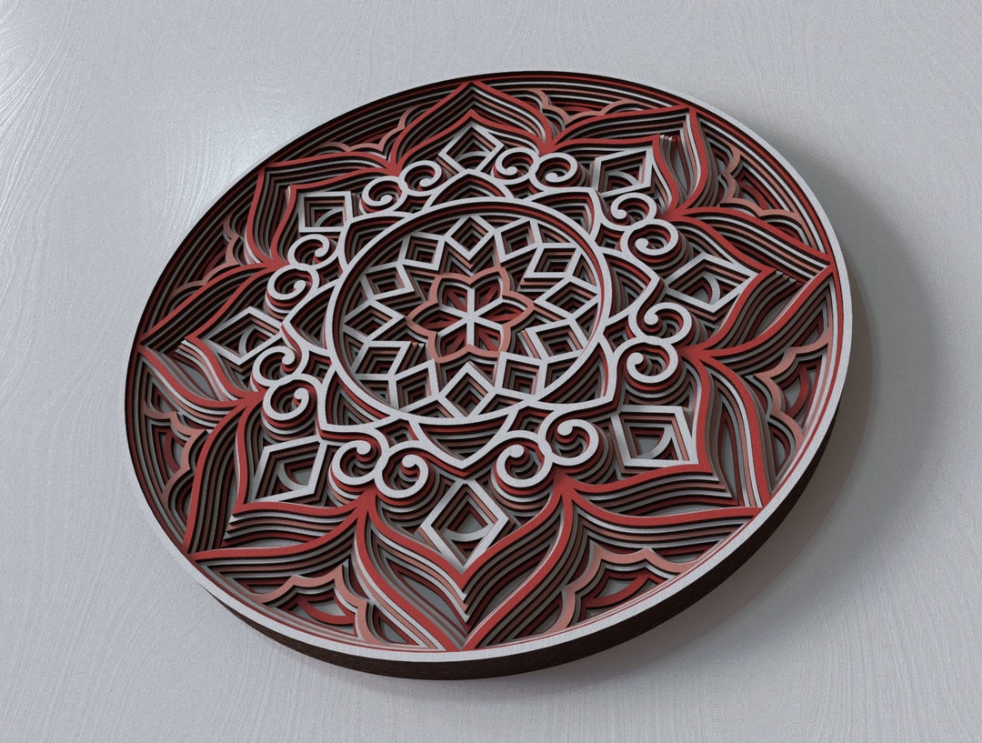 7 Layers Celestial Bloom Laser Cut File for Creating Multilayer Mandala ...