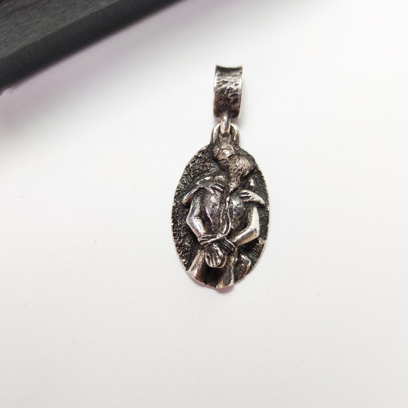 Slave Man Sex Jewellery Dominatrix Sex Pendant Silver Sex Jewellery