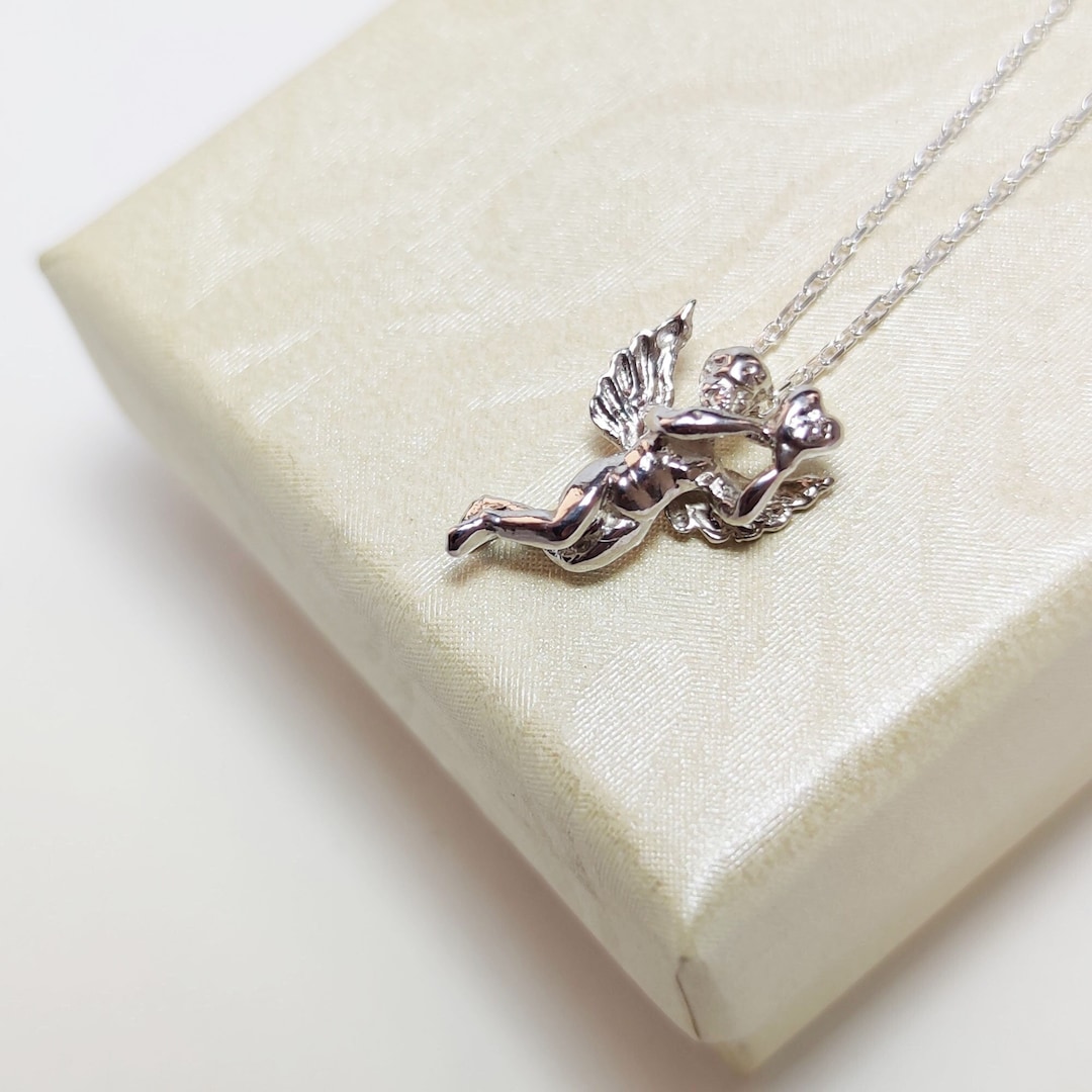 Women Necklace, Cupid Pendant, Solid Silver 925, Love Pendant, Women ...