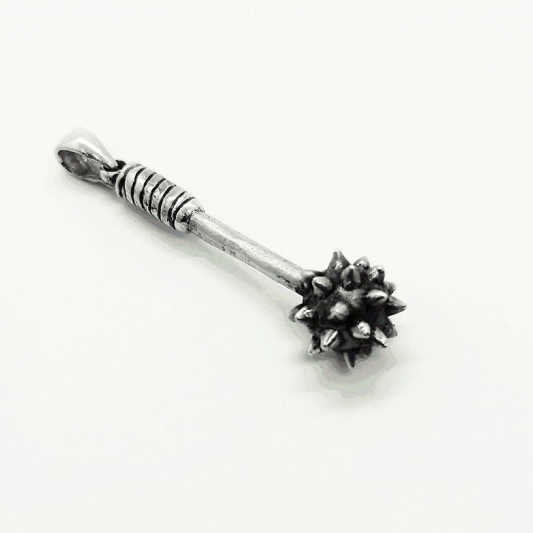 Men Jewelry, Mace Pendant, Men Jewellery, Iron Club, Solid Silver 925 ...