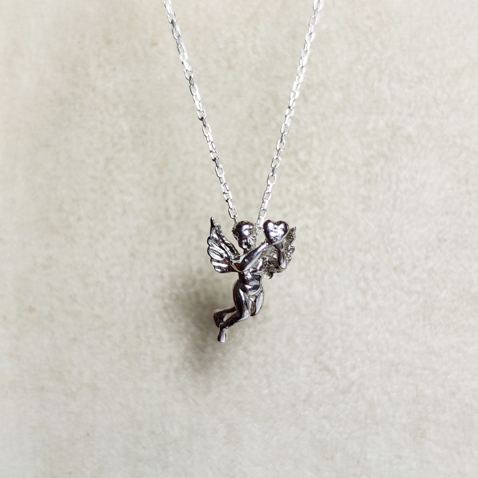 Women Necklace, Cupid Pendant, Solid Silver 925, Love Pendant, Women ...