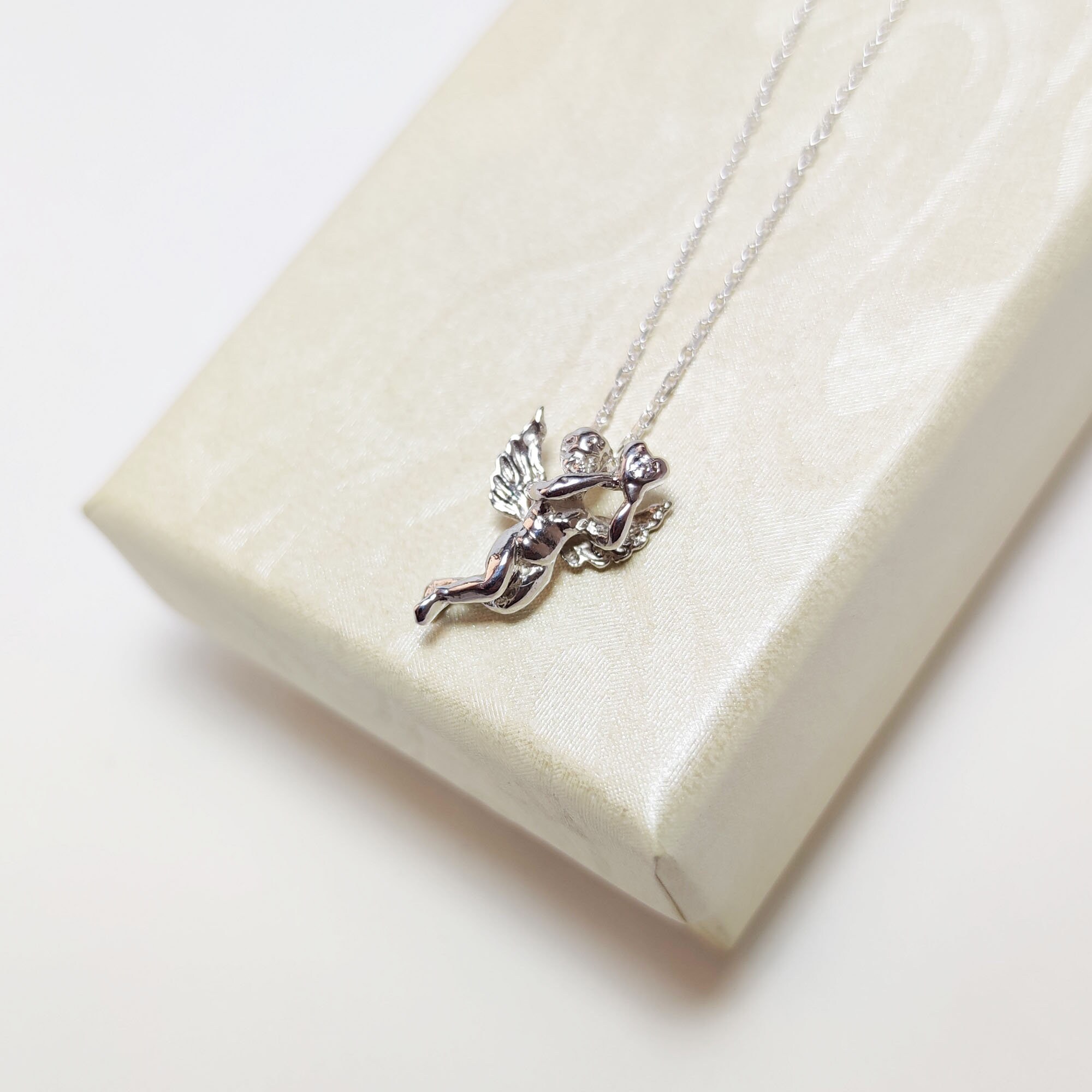 Women Necklace, Cupid Pendant, Solid Silver 925, Love Pendant, Women ...