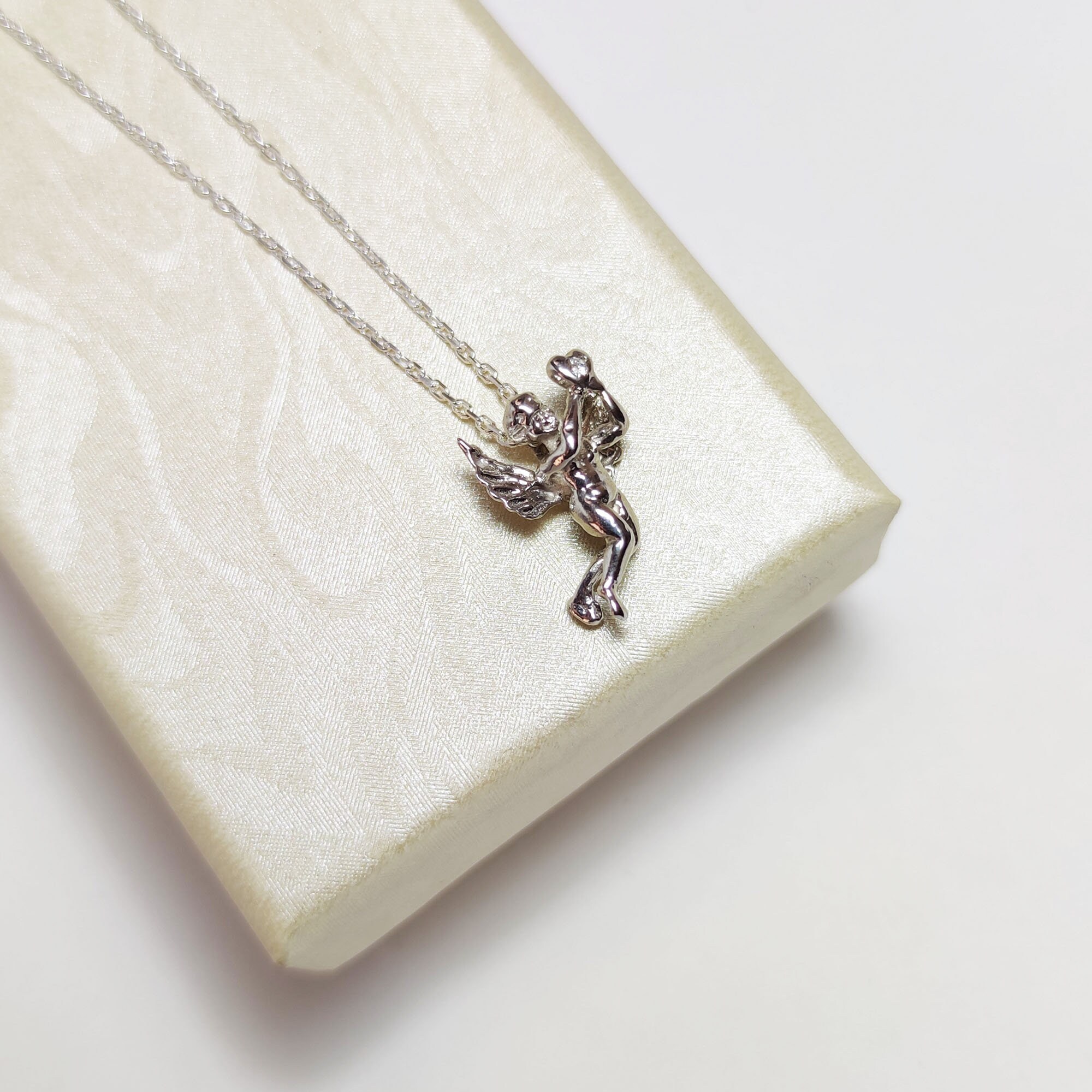 Women Necklace, Cupid Pendant, Solid Silver 925, Love Pendant, Women ...