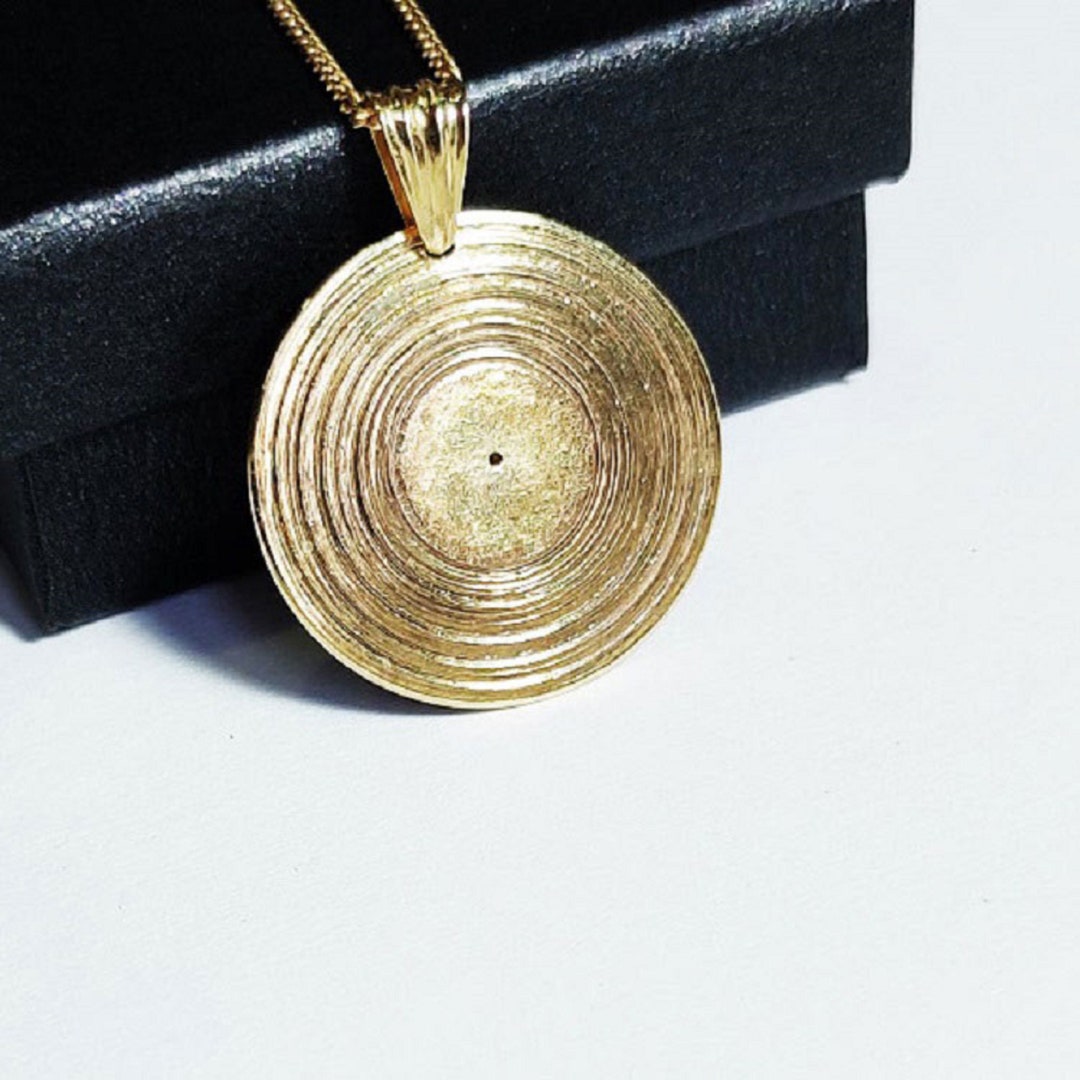 Vinyl Record Necklace, Solid Silver 925, Musical Jewelry, Men Jewelry ...