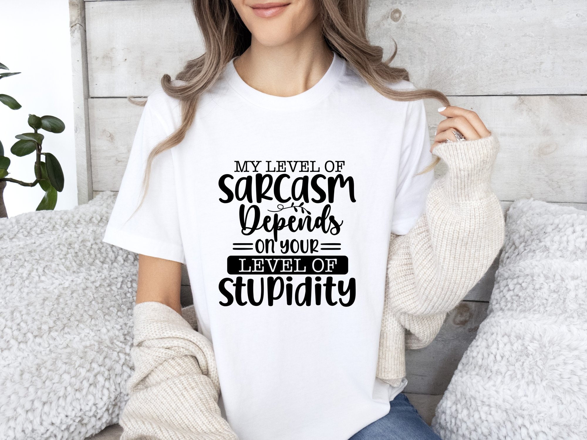 Sarcastic Quote T-shirt, My Level of Sarcasm Humor Tee, Funny Slogan ...