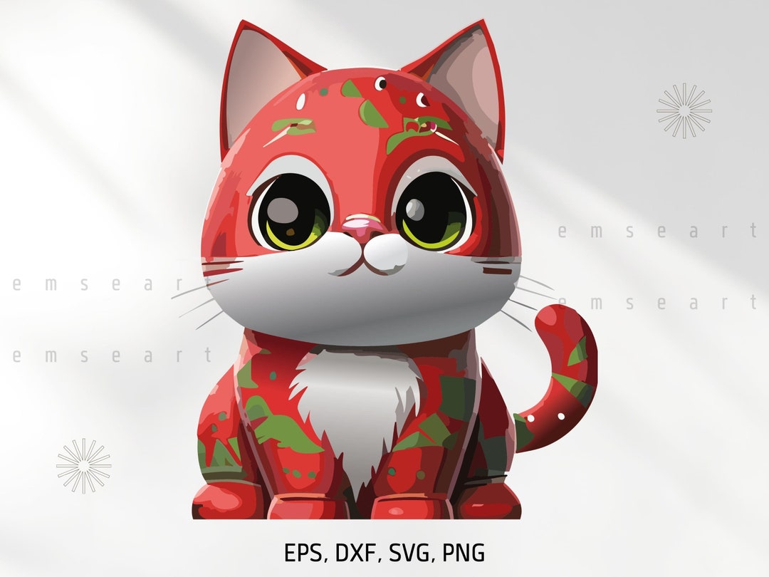 Merry Christmas Cat SVG Holiday Cat SVG File Christmas Shirt - Etsy