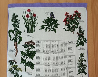 Vintage Kitchen Linen Towel Floral Calendar 1996 Kreier - Etsy