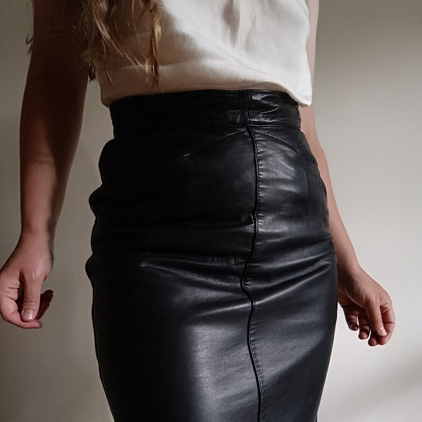 Leather Pencil Skirt - Etsy
