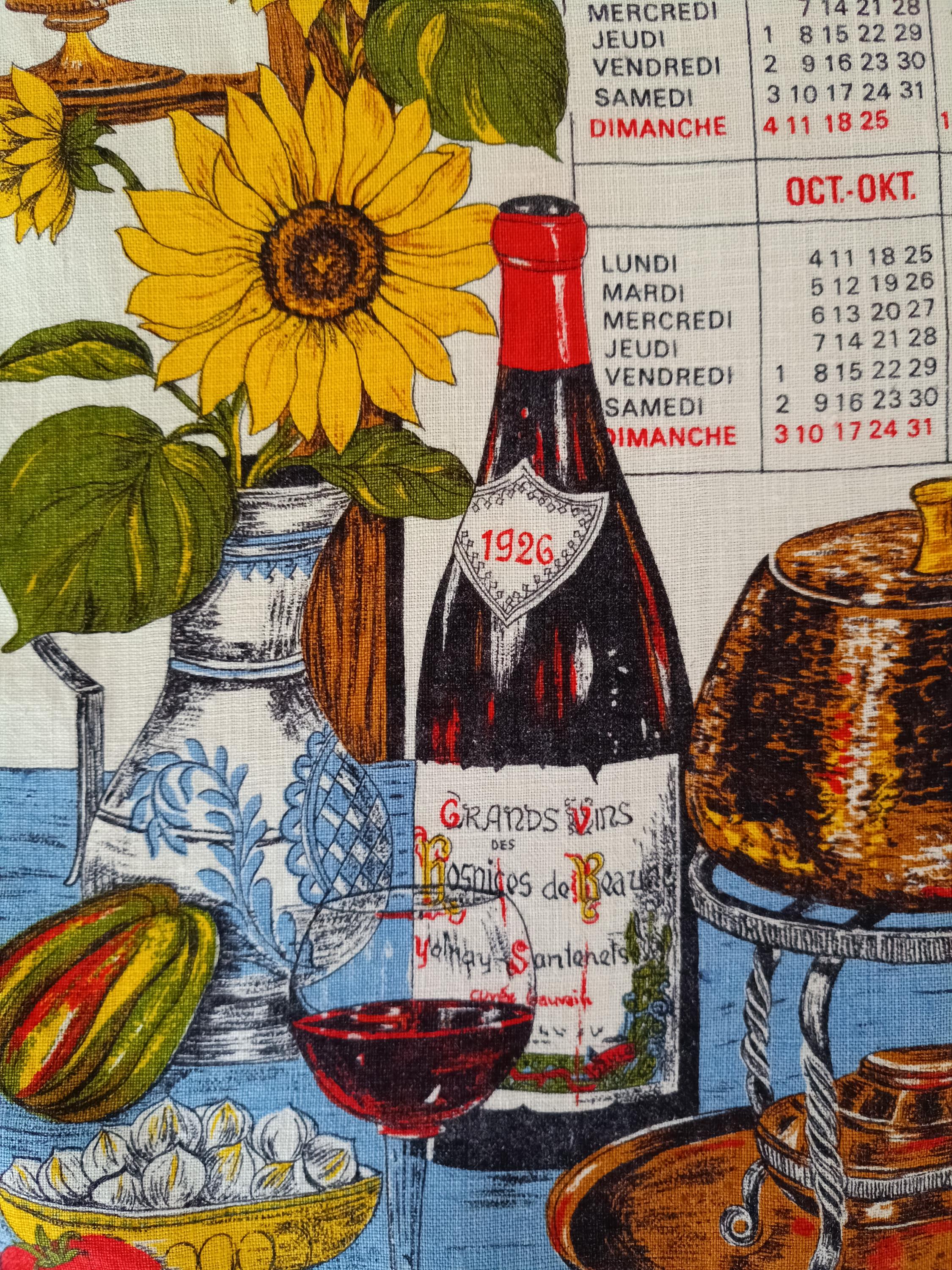 Vintage Kitchen Linen Towel Calendar 1982 With Fondue Kreier - Etsy