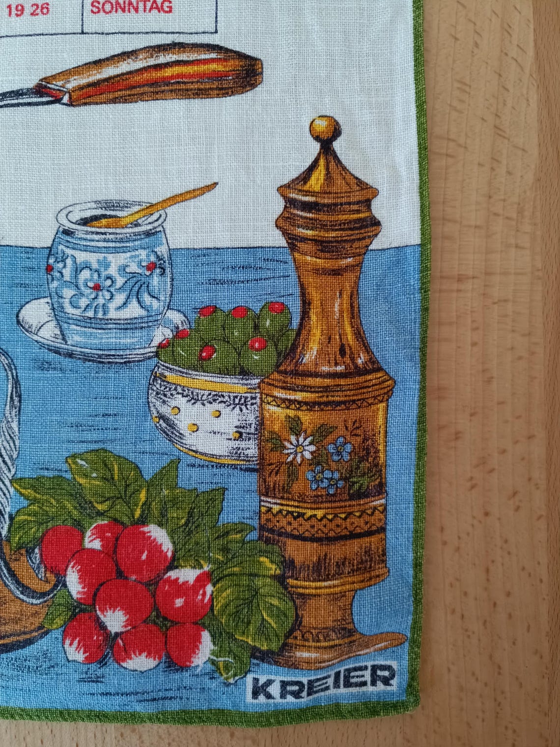 Vintage Kitchen Linen Towel Calendar 1982 With Fondue Kreier - Etsy