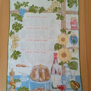 Vintage Kitchen Linen Towel Calendar 1982 With Fondue Kreier - Etsy
