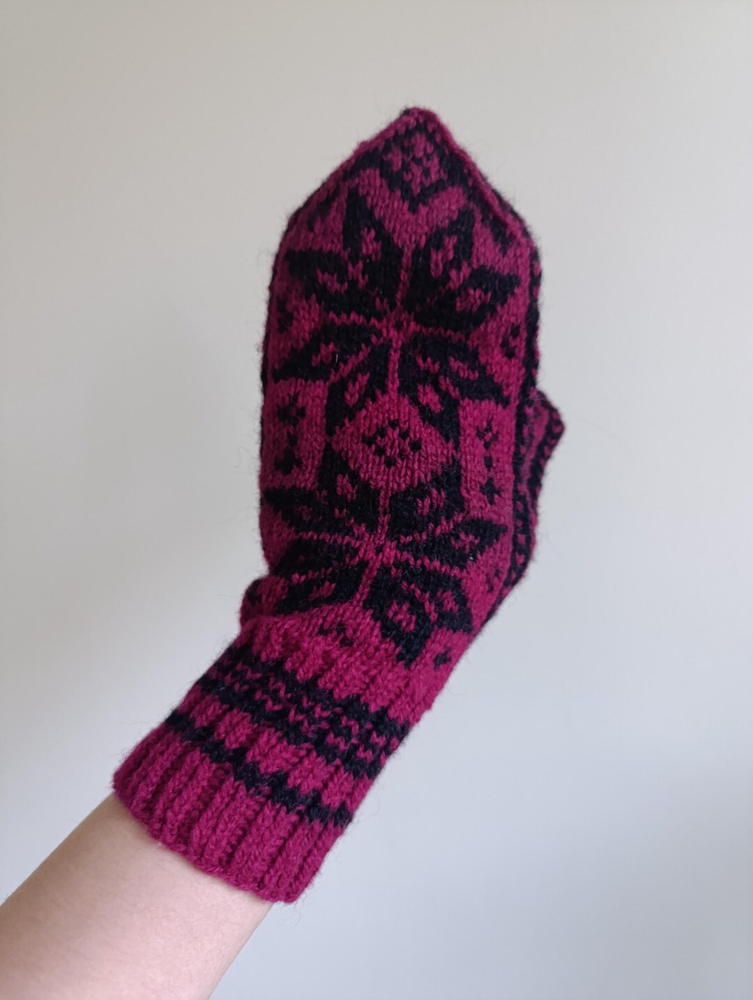 Vintage Norway Mittens/ Wool Norwegian Mittens/ Knitted Nordic Mittens ...