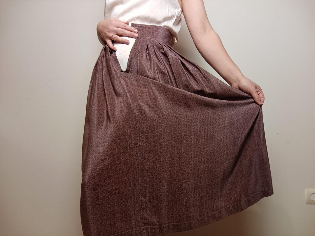 Vintage 70s Gudule Paris Silk Skirt - Etsy