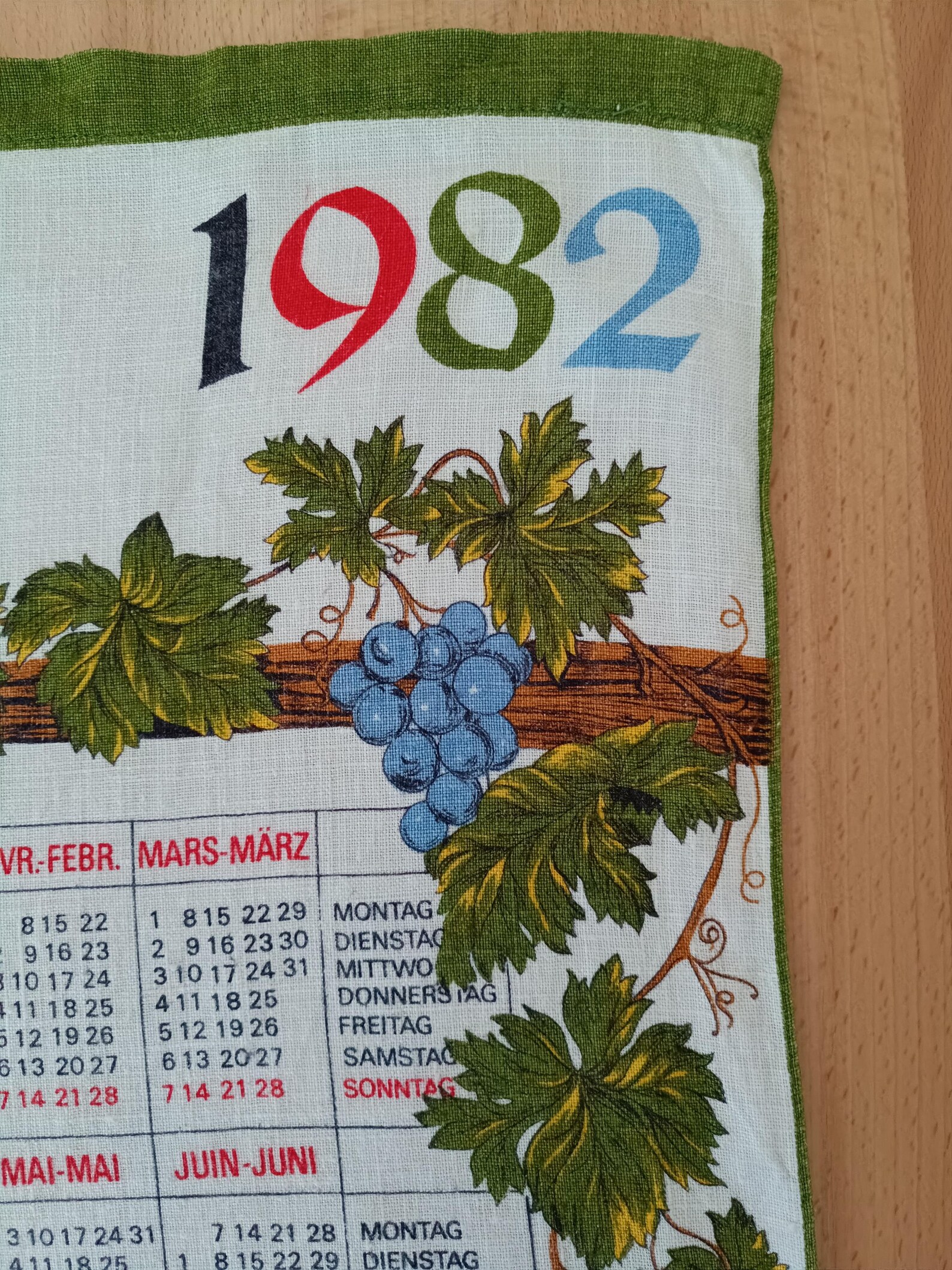 Vintage Kitchen Linen Towel Calendar 1982 With Fondue Kreier - Etsy