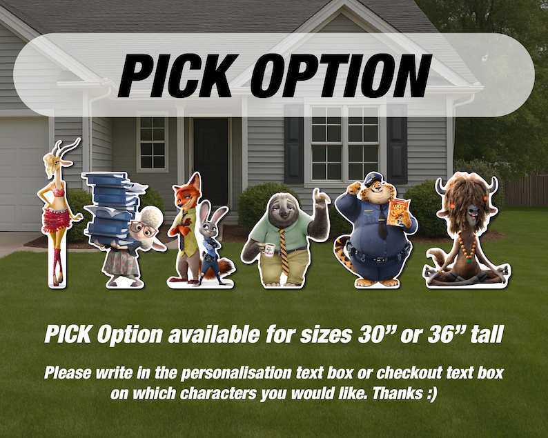 Zootopia Themed Birthday Party Cutouts, Decorations, Centerpieces, Lawn ...