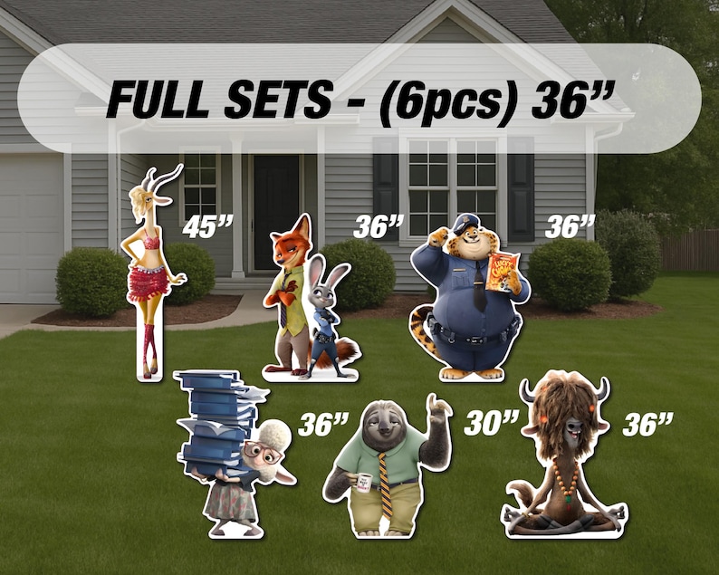 Zootopia Themed Birthday Party Cutouts, Decorations, Centerpieces, Lawn ...