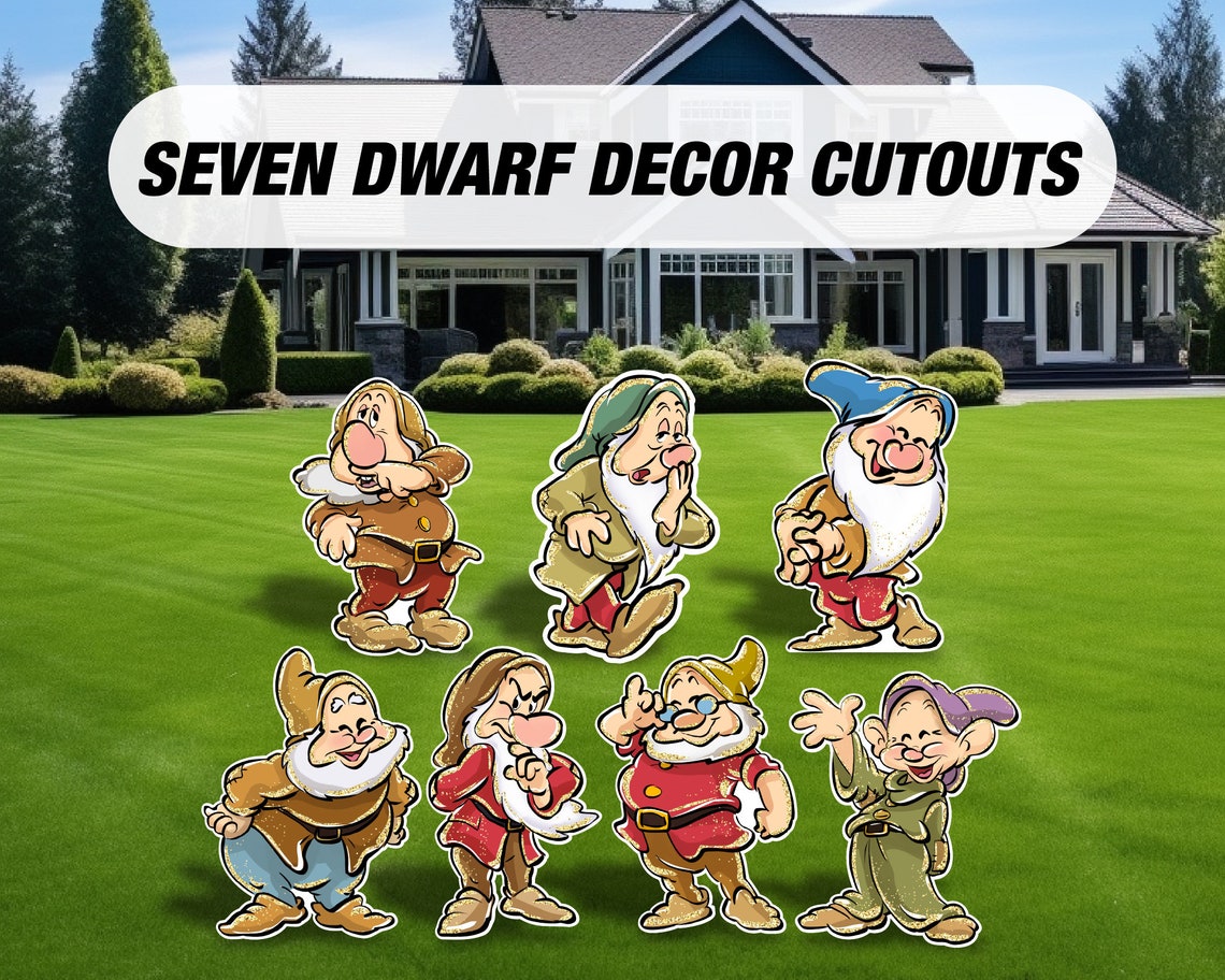 Snow White Themed Birthday Party Cutouts, Seven Dwarfs, Dwarves ...