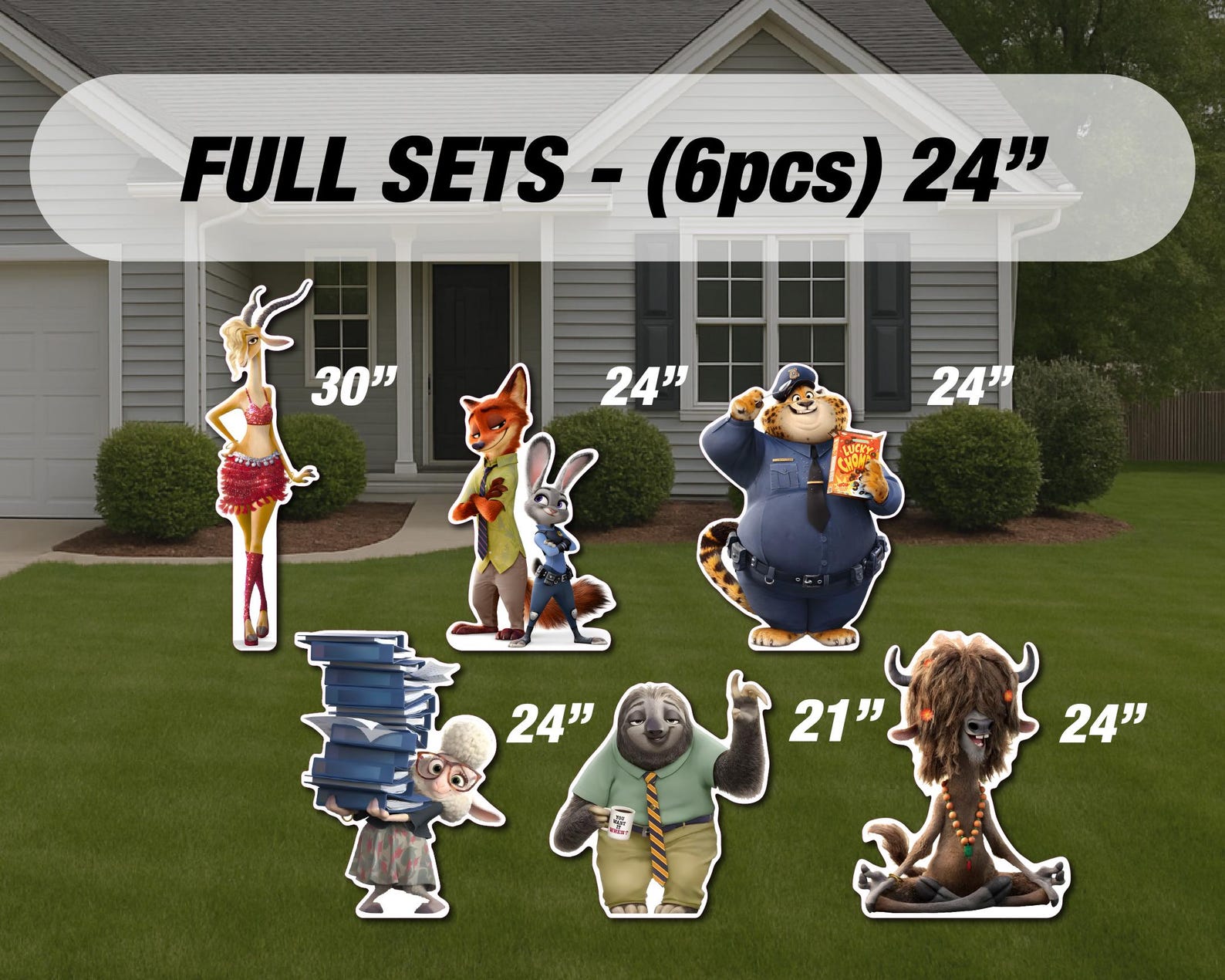 Zootopia Themed Birthday Party Cutouts, Decorations, Centerpieces, Lawn ...